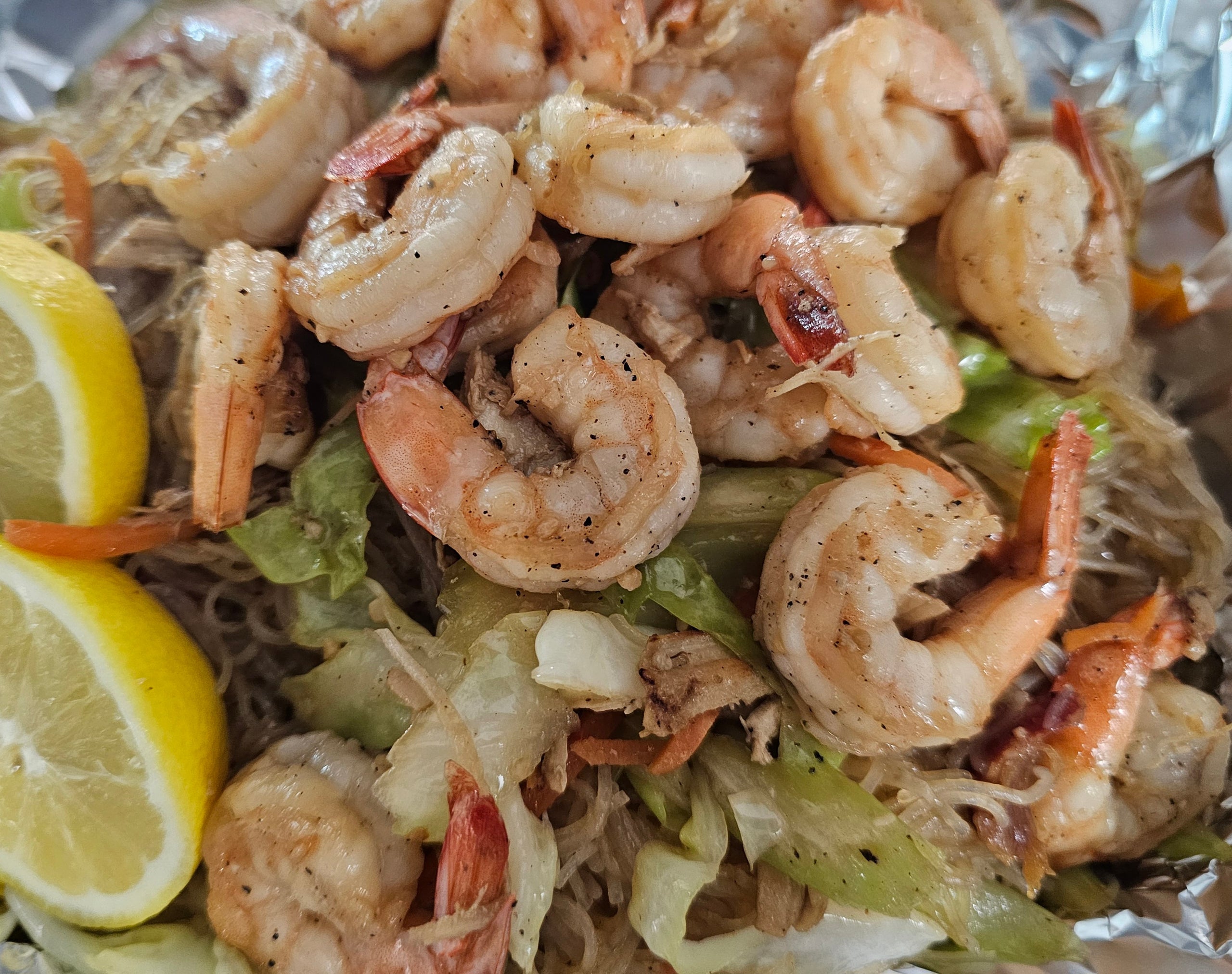 Shrimp Pancit Mixed Bihon/Canton (Medium Pan Size) | Mae's Famous Asian ...