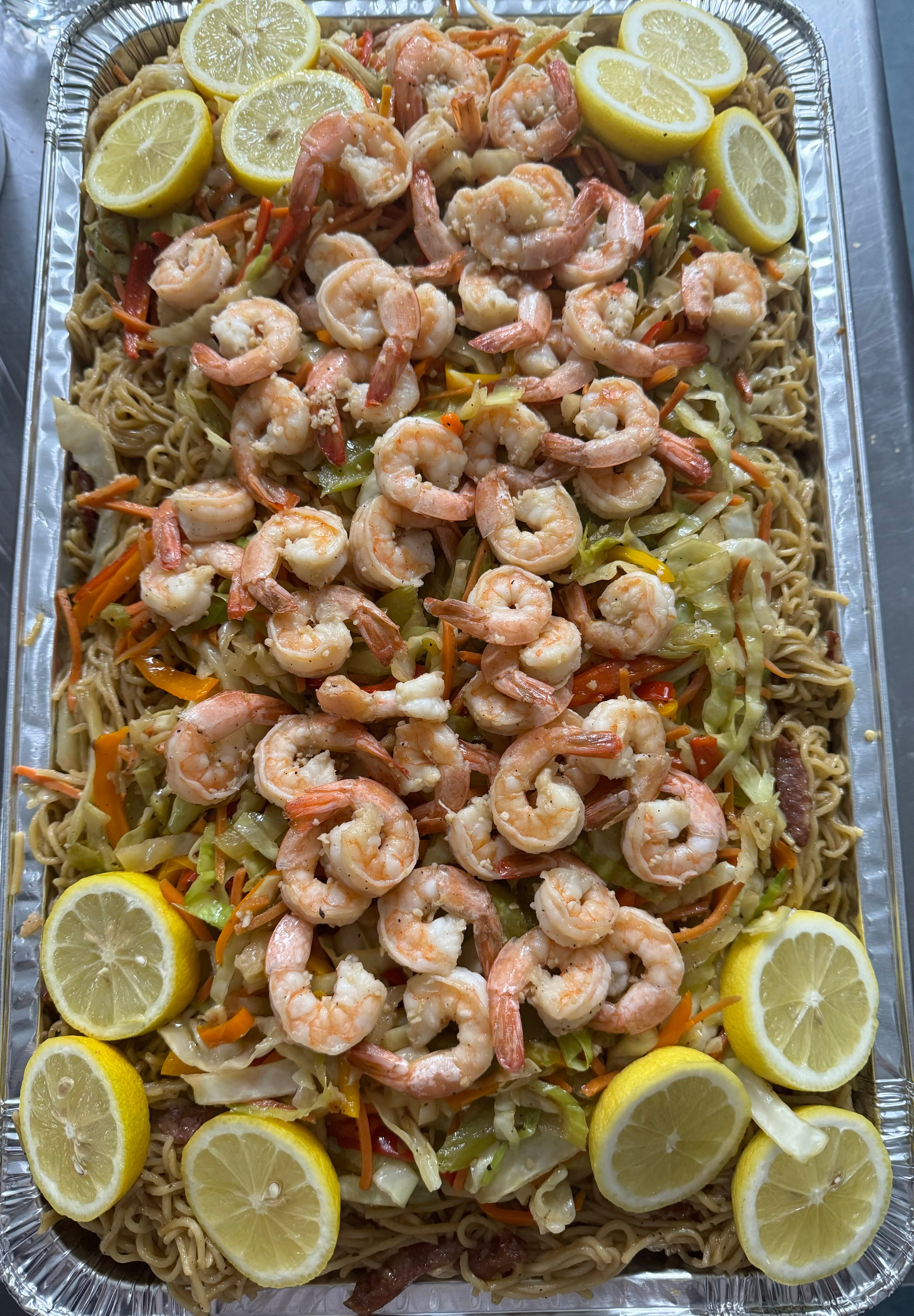 Shrimp Pancit Canton Only (Large Pan Size) | Mae's Famous Asian Food