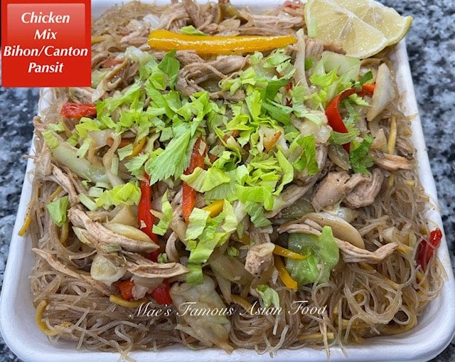 Chicken Pancit Bihon/Canton OR Mixed (Small Size) | Mae's Famous Asian Food